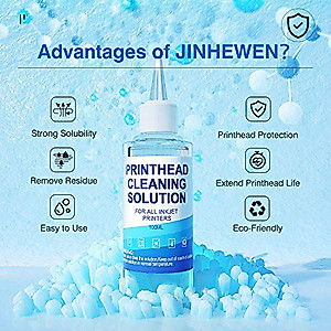 Printhead Cleaning Kit, Printhead Cleaner Kit, Compatible for Inkjet Printers HP/Canon/Brother/Epson 8600 5520 4620 6520 6600 6700 6968 6978 8610 HP 922 Pro100 MX922 Canon Printer, 100ML