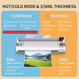 7 in 1 Laminator, Laminator Machine for A3/A4/A6, Laminator Machine with Laminating Sheets 70pouches for Office Home School Use,Paper Trimmer, Corner Rounder Hot &Cold.