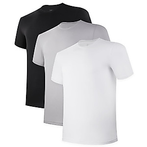 BAMBOO COOL Men's Undershirt Moisture-Wicking T-Shirts Stretch Crewneck Soft Tees for Men,3 Pack(2XL)
