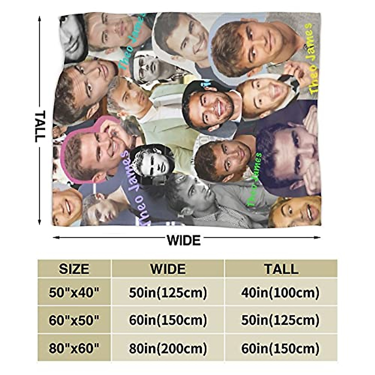 Blanket Theo James Soft Flannel Fleece Throw Blanket Soft Flannel All-Season Room Decoration Carpets (50"x40")