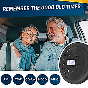 KLIM Discover + Portable CD Player Walkman with Long-Lasting Battery + New 2024 + with Headphones + Radio FM + Compatible MP3 CD Player Portable + SD Card, FM Transmitter, Bluetooth + Ideal for Cars