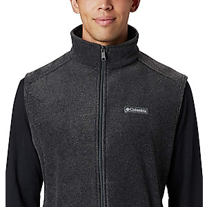 Columbia Mens Steens Mountain Fleece Vest, Charcoal Heather, Small