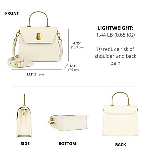 Scarleton Gold Top Handle Satchel Purses for Women, Handbags for Women, Crossbody Bags for Women, Shoulder Bag Purse Mini, H208402 - White