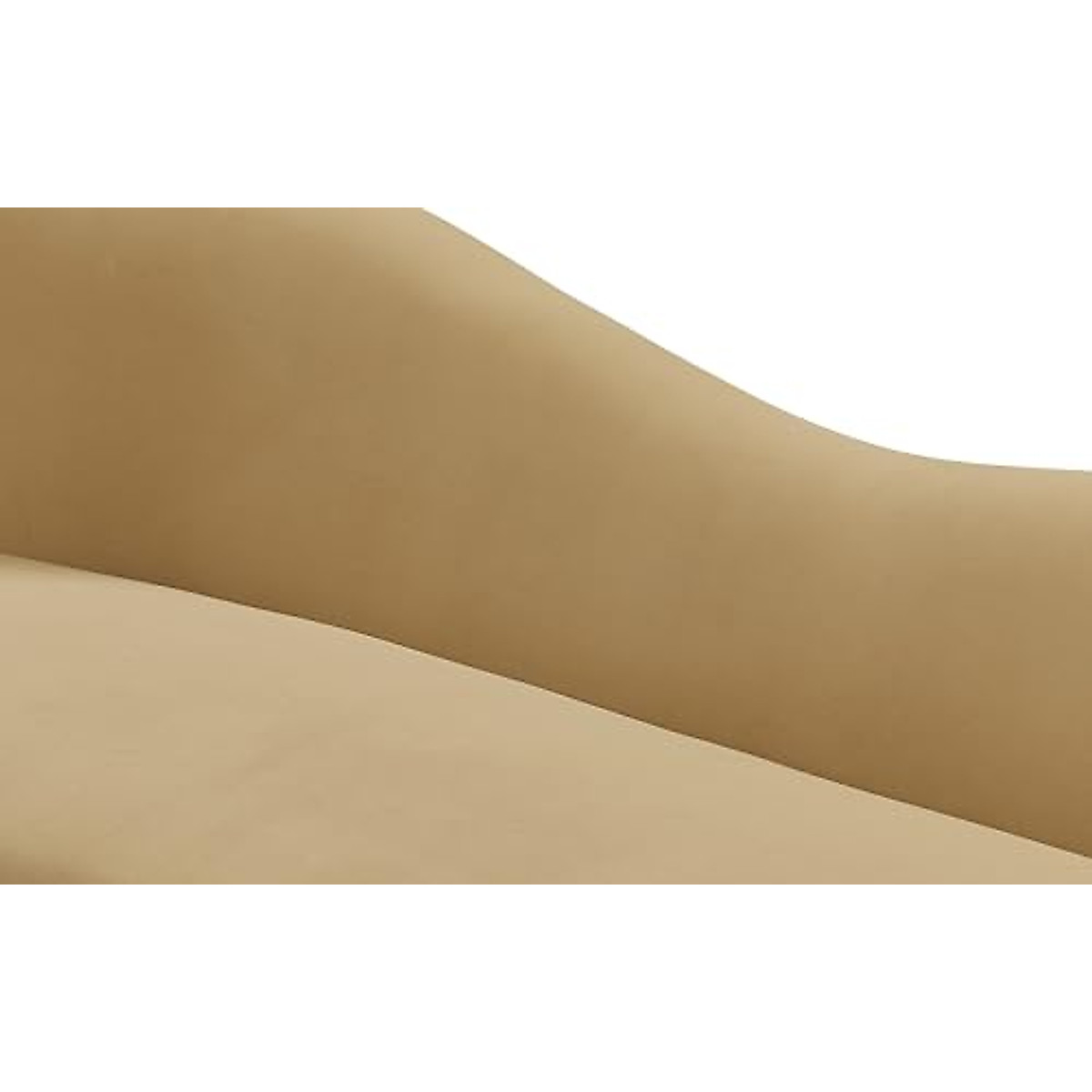 Meridian Furniture 659Camel-S Ritz Collection Modern | Contemporary Upholstered Sofa with Rich Camel Velvet, Gold Metal Legs, Curved Contemporary Design, 85.5" W x 31.75" D x 30.5" H, Camel