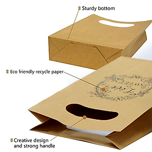 FRIDAY NIGHT Brown Craft Paper Bag with handled Craft Treat Bags 8.5 * 5.5 * 2.5 Inch for Wedding Party Business (50pcs
