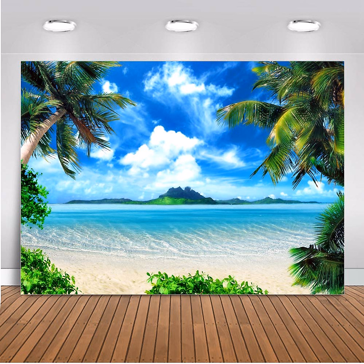 CHAIYA 7x5ft Summer Beach Theme Backdrop Hawaii Beach Backdrop Tropical Luau Summer Background for Aloha Moana Party Decoration Photo Booth Banner 104