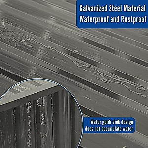 MIRAFIT 6x4 Ft Storage Shed, Galvanized Steel Sheds & Outdoor Storage Cabinet with Sliding Door, Garden Metal Shed for Tool, Bike, Lawn Mower, Backyard, Patio, Olive Gray