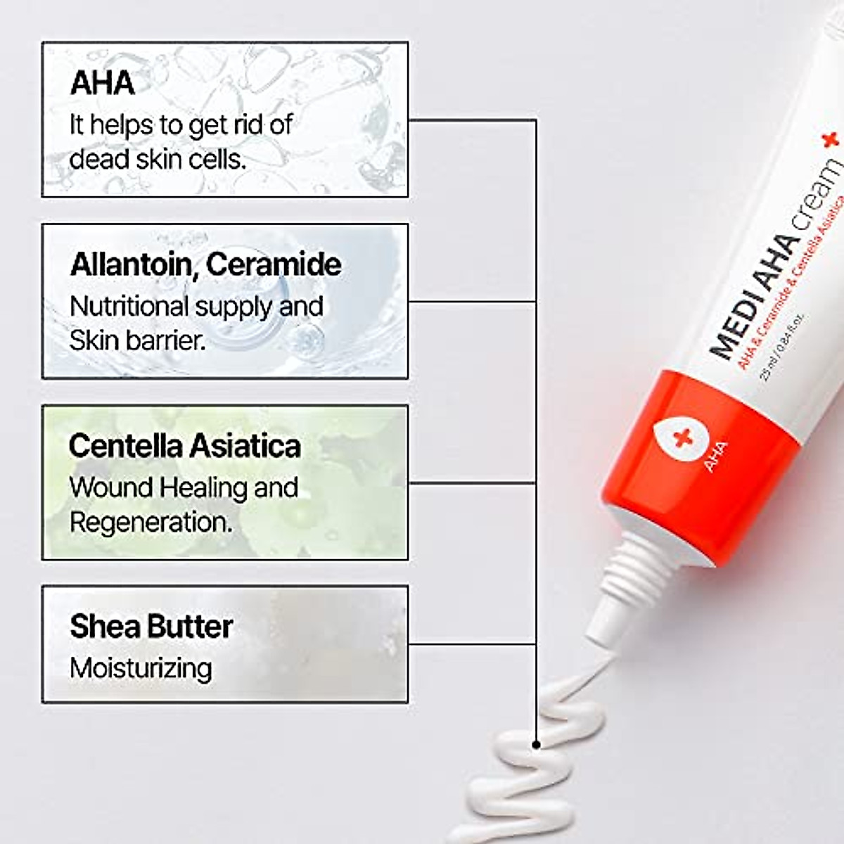 ORGANIC FOREVER Mediorga Medi AHA Cream 25ml/0.84fl.oz - Allantoin, Ceramide, Shea Butter, exfoliation, simple home care, removing small wart, milium, verruca plana Cream