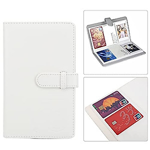 96 Pockets 3 Inch Mini Photo Album for Fujifilm Instax Mini 12/11/9/8/7s/25/70/90 Instant Camera Film, Wallet Album PU Cardcase Bank Card Holder Book (White)