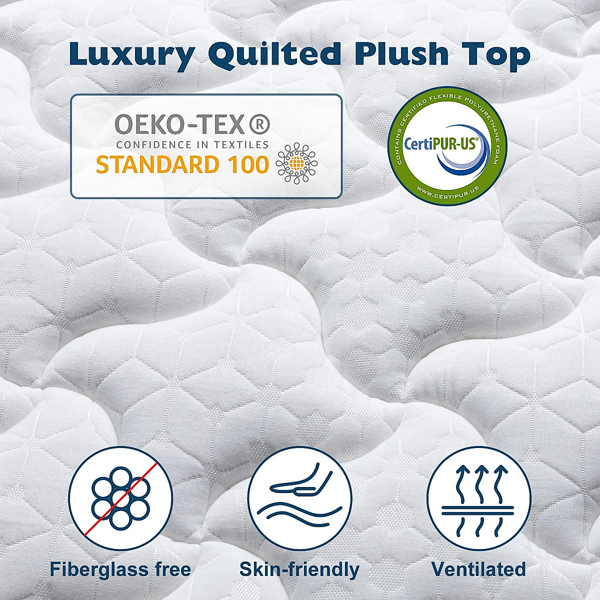 Maxzzz Full Size Mattress in a Box 14 Inch Bamboo & Gel Infused Memory Foam Pocket Spring Hybrid Mattress - Medium Firm Double Mattress - CertiPUR-US Certified