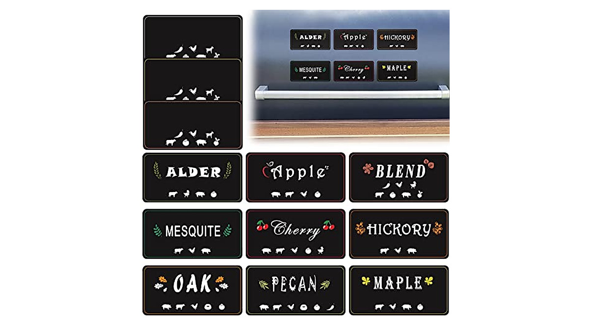 12 Pack Pellet Grill Magnet Labels for BBQ Lovers