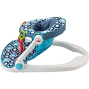 Fisher-Price Portable Baby Chair, Sit-Me-Up Floor Seat with 2 Removable Toys & Washable Seat Pad, Honeycomb [Amazon Exclusive]