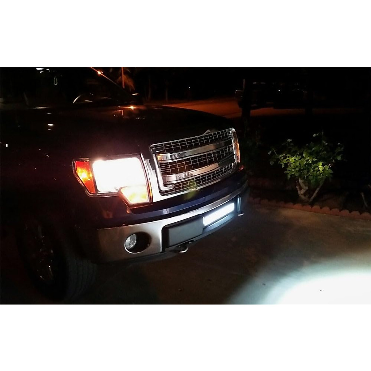 iJDMTOY Lower Grille Mount LED Light Bar Kit Compatible with 2009-14 Ford F-150 or Raptor, Includes (1) 96W High Power LED Lightbar, Lower Bumper Opening Mounting Brackets & On/Off Switch Wiring Kit