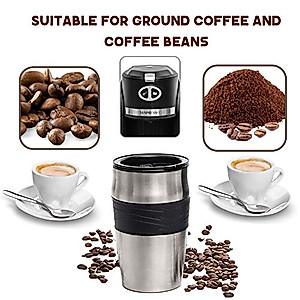 Mixpresso 2 in 1 Grind & Brew Automatic Personal Coffee Maker, Automatic Single Serve Coffee Maker with Grinder Built-In and 14oz Travel Mug, Auto Shut Off Function,Black Travel Coffee Maker