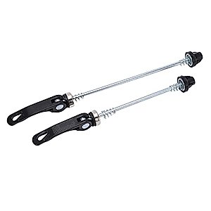 Pwshymi Bike Hub Quick Release Rod, Quick Release Lock Skewers High Temperature Resistance Bicycle Accessories Universal Heavy Duty 1 Pair for Road Bike(Black)