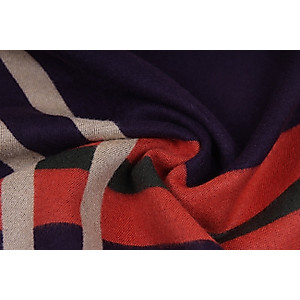 Shubb Men's Scarves, Men Cashmere Feel Scarf, Classic Checked Winter Scarves for Men, Black Check