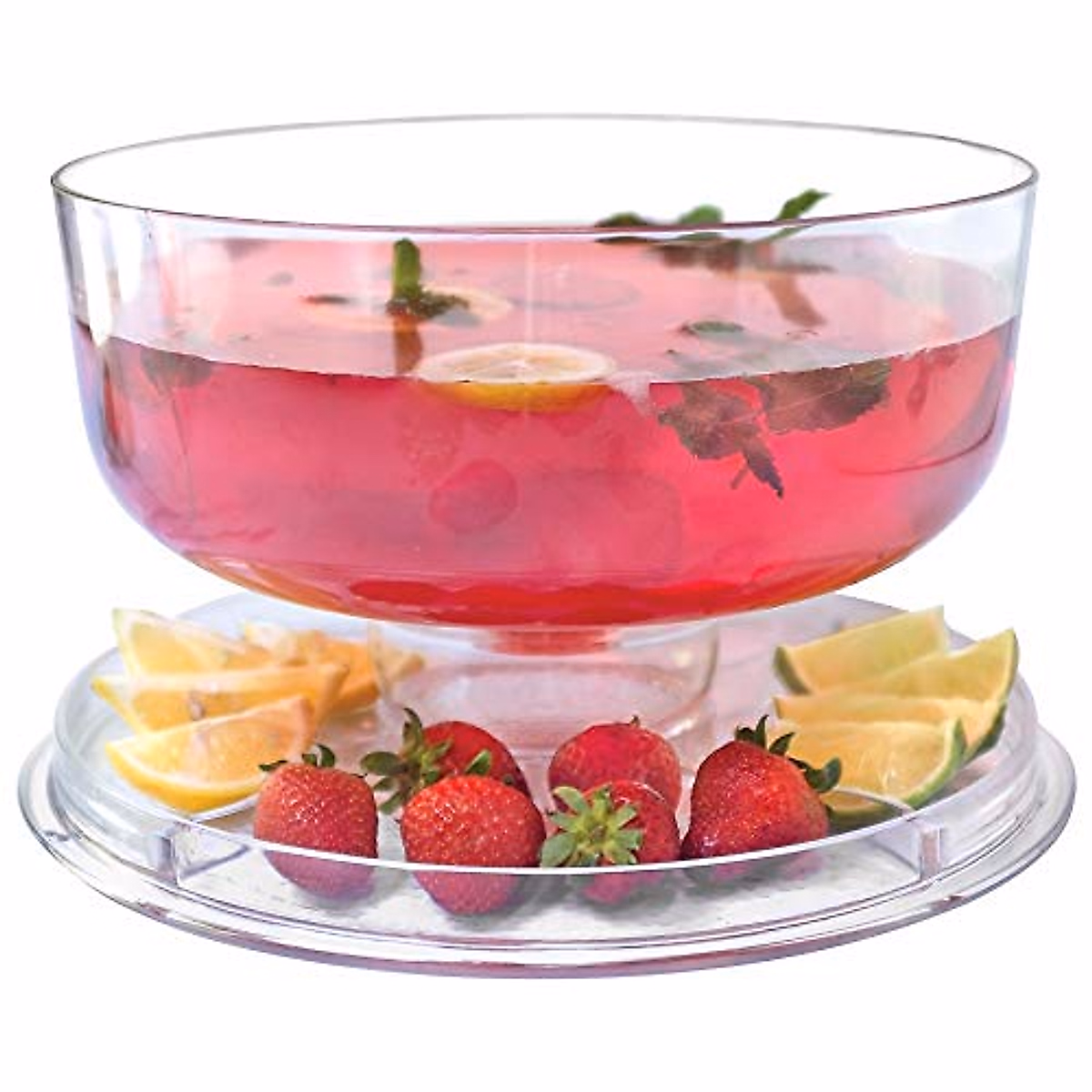 Lillian Tablesettings Cake Stand with Dome Cover, 6-in-1 Multi-Purpose Use, Serving Platter, Punch Bowl, Desert Platter and More, BPA Free, Clear (60220)