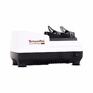 Chef's Choice Scissorpro Electric Professional with Diamond Hone Features Precise Angle Guides Sharpens a Variety of Household Scissors, 2-Stage, White