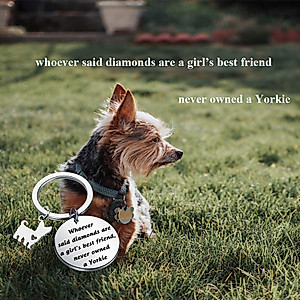 FOTAP Yorkie Lover Gift Yorkie Keychain Best Yorkie Mom Ever Gift Dog Owned Gift Yorkshire Terrier Gift (owned a Yorkie)