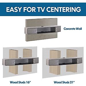 WAMPAT Floating TV Stand for 32-60 inch TVs,Floating TV Shelf for TV Wall Mounted, Modern Floating Entertainment Center Media Console Shelf for Living Room, Bedroom,41'',Grey