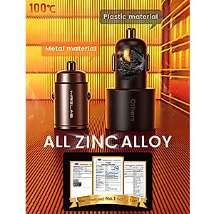 90W USB C Car Charger,2-Pack Super Mini Metal USB C Car Charger Fast Charging Adapter [PD+QC]&[Dual PD],MRGLAS Car Cigarette Lighter USB Charger Compatible with iPhone 14 13 Pro Max, iPad, Samsung