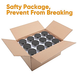 QAPPDA Mason Jars, Glass Jars With Lids 8 oz,Canning Jars For Pickles And Kitchen Storage,Wide Mouth Spice Jars With Black Lids For Honey,Caviar,Herb,Jelly,Jams,Set of 30