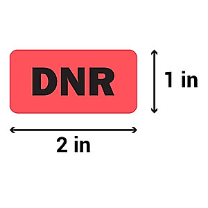 300 DNR Label Stickers, 1 x 2 Inch Do Not Resuscitate Sticker Chart Medication DNR Prescription Labels Veterinary Medical Pharmacy File Folder Medical Rx Vet Tech - 1 Pack of 300 Labels