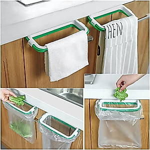 Portable Plastic Door Garbage Trash Bag Can Rack Holder Kitchen Tool 2Pcs (Color Random)