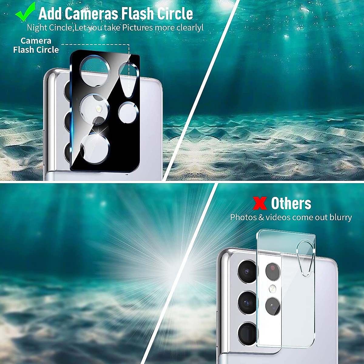 Arshek [2+2 Pack] Galaxy S21 Ultra Screen Protector, 9H Tempered Glass, Ultrasonic Fingerprint Support, 3D Curved,HD Clear Scratch Resistant for Samsung Galaxy S21 Ultra 5G Glass Screen Protector