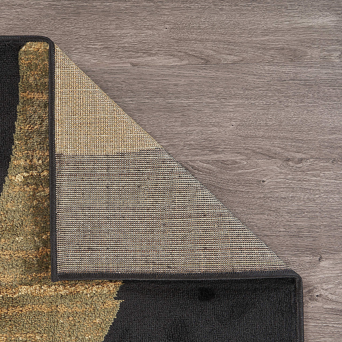 LR Resources Black Rectangle Indoor Area Rug, 5'2" x 7'2",