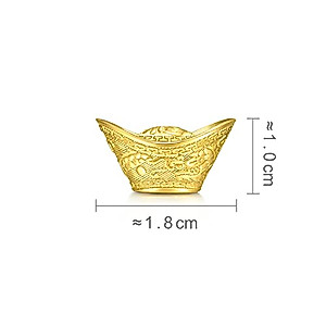 Chow Sang Sang 999.9 24K Solid Gold Price-by-Weight 3.74g Gold Yuanbao Gold Ingot Gold Ornament for Women and Men 93957O