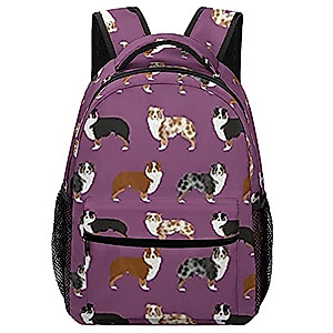 Australian Shepherd Dogs Travel Backpack Casual Sports Bag Oxford cloth suitable For Study Shopping traveling camping