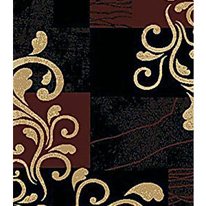 Home Dynamix Ariana Galil Area Rug 3 Piece Set (4'11" x6'11,1'8" x4'11,1'8" x2'8), Geometric Ebony