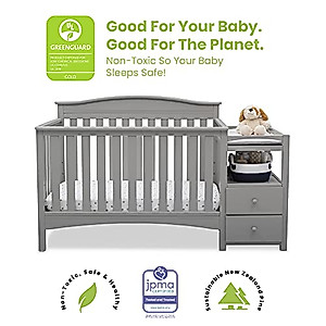 Delta Children Birkley Convertible Crib N Changer, Grey