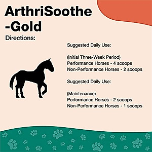 NaturVet ArthriSoothe Gold Advanced Joint Horse Supplement Powder – For Healthy Joint Function in Horses – Includes Glucosamine, MSM, Chondroitin, Hyaluronic Acid – 120 Day Supply