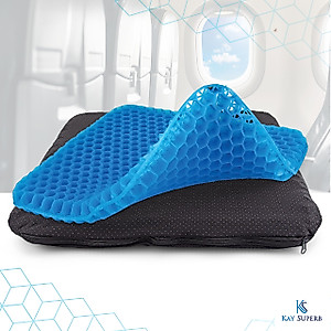 Kays Gel Seat Cushion, Seat Pad, Seat Pillow, Wheelchair pad and Long Sitting Cushion, Breathable and Cooling Cushion