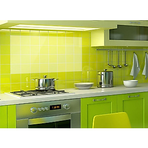 Emoyi Kitchen Backsplash Wallpaper Stickers Waterproof Oilproof High Temperature Resistant Transparent PVC,17.5inchesx27.5inches /6pcs