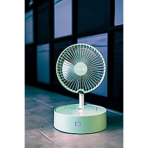 Portable Fan & Essential Oil Diffuser – Foldable Standing or Desk Fan with Night Light, Air Diffuser, Humidifier – 24 Hr. Run Time (Green)