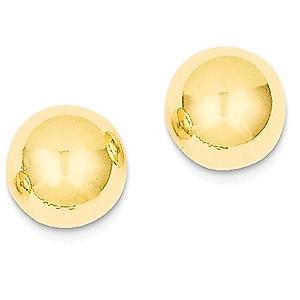 14K Yellow Gold 10mm Ball Stud Earrings