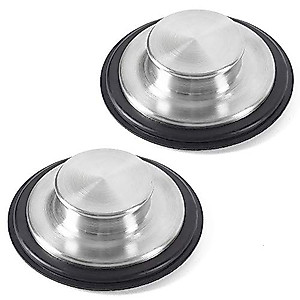 CORNERJOY 2 PCS Stainless Steel Kitchen Sink Stopper, Large Wide Rim 3.38" Diameter - Garbage Disposal Plug