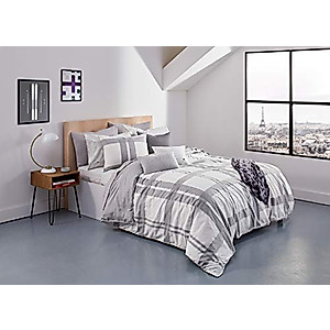 Lacoste Baseline Comforter Set, Full/Queen, Micro Chip/White