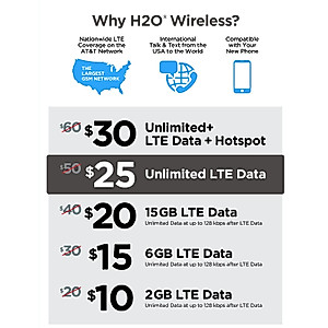 H2O Wireless H2O WIRELESS PREPAID CINGULAR SMARTFLIP 4 U102AA 4G LTE 2.8 Display 4GB SIM Included Black