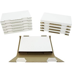 10 White Fold-Up Cardboard Standard Single DVD Case Mailers #DVBC01 - Shipping Boxes / Containers with Lock-In Tab