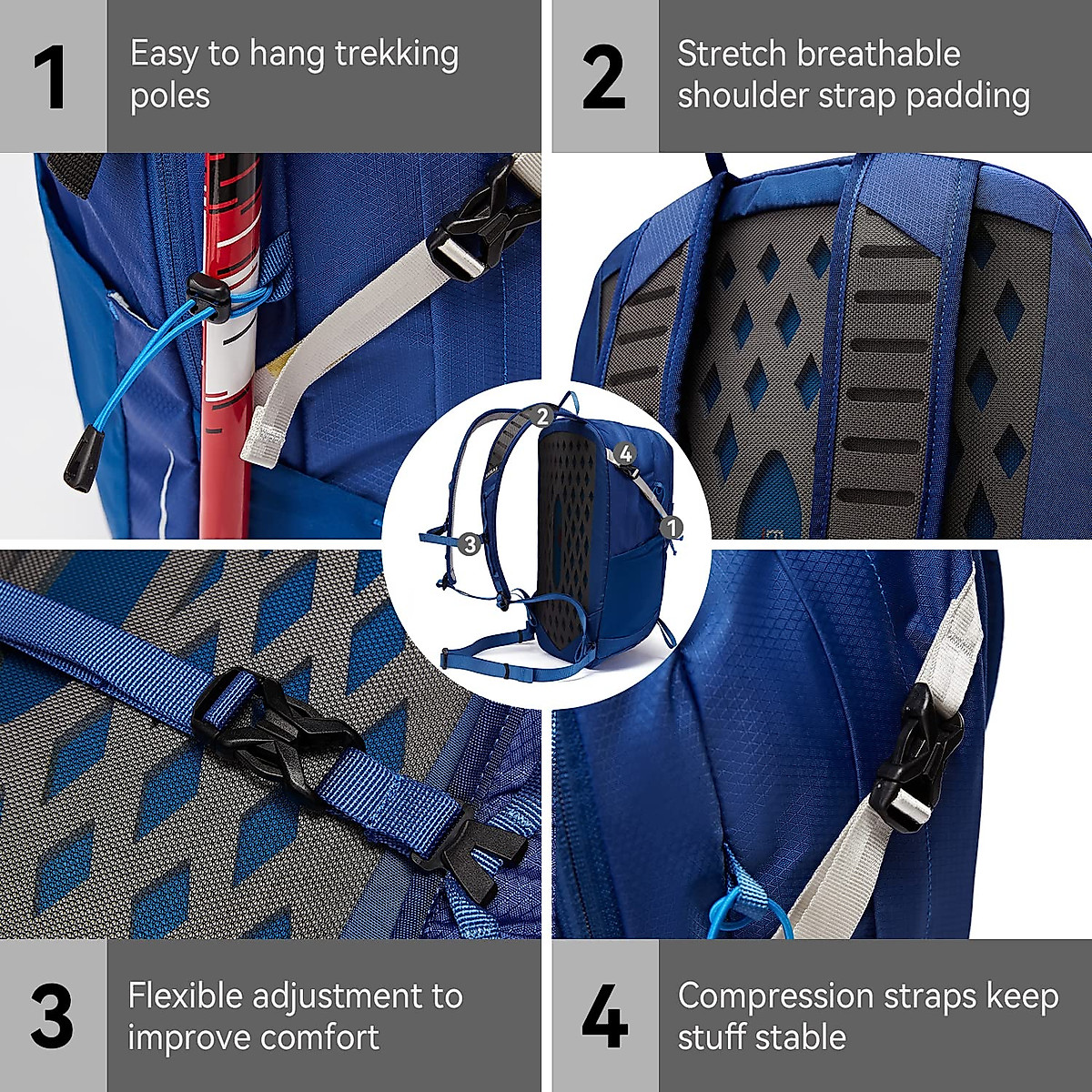 KAILAS Q-WIND II 28L Hiking Daypack with Rain Cover for Men Women Waterproof Lightweight Backpack Travel Outdoor Dark Black