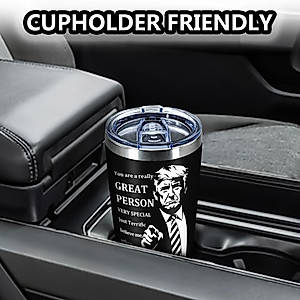 Travel Coffee Mug, Make Coffee Great Again 20ozTumbler for Men & Women, Thank You Appreciation Gifts, 20 Oz Stainless Steel Insulated Coffee Tumbler, Black