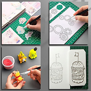 TOKIMMASH Craft Knife Hobby Knife Exacto Knife with Heavy Die-Casting, Precision Knife for Handicrafts, Blade Precision Cutting Knife for Cutting, Carving, 5 Replacement Blades (Black)