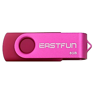 EASTFUN 5 Pack 8GB USB Flash Drive USB 2.0 Flash Memory Stick Fold Storage Thumb Stick Pen (Five Mixed Colors: Black Rose Blue Purple Green)