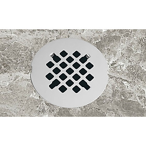 Artiwell 4-1/4” OD Snap-in Shower Drain Cover, Round Shower Drain Strainer Grid, Replacement Cover, Designed for Long-Lasting(Chrome Plated)