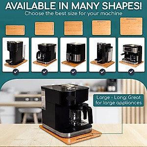 Ibyx Kitchen Appliance Slider for Counter – Bamboo Under Cabinet Sliding Tray for Coffee Maker, Air Fryer, Food Processor, Blender, Toaster – Kitchen Appliance Rolling Tray for Countertop (12" X 16")