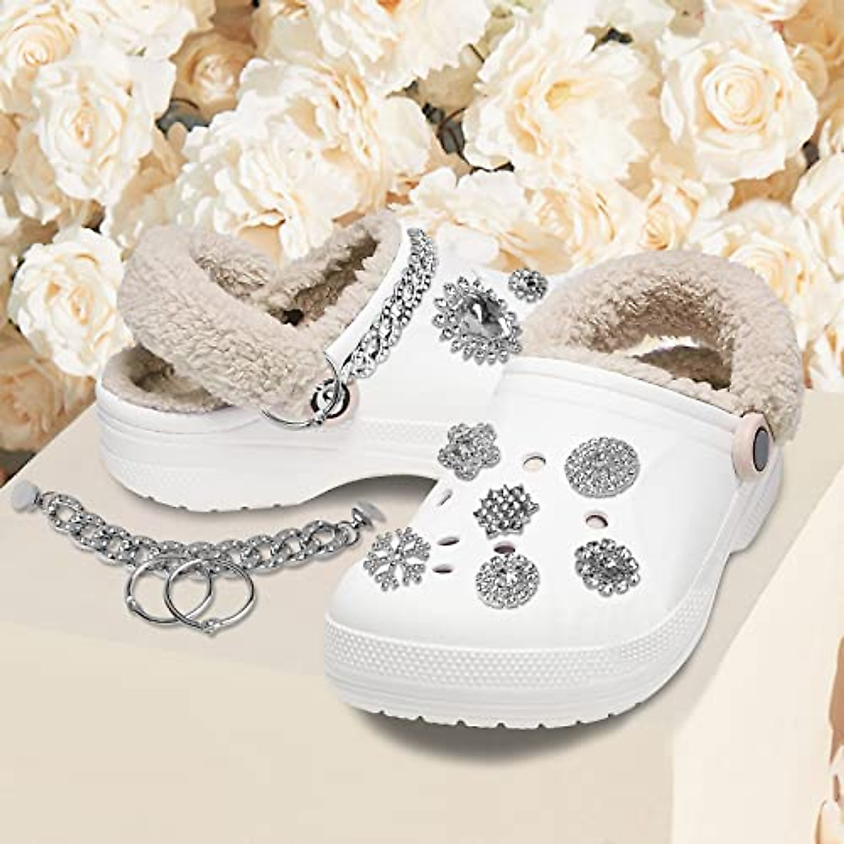 Ogeteye Bling Shoe Charms for Women and Girls,Designer Shoe Charms Gift,Diamond Jewels Luxury Accessories Shoe Decoration